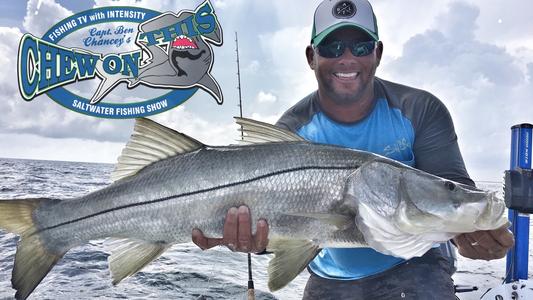 ThatsRad Fishing Sew On Patch Fly Offshore Bass 4x2.25 (Blue